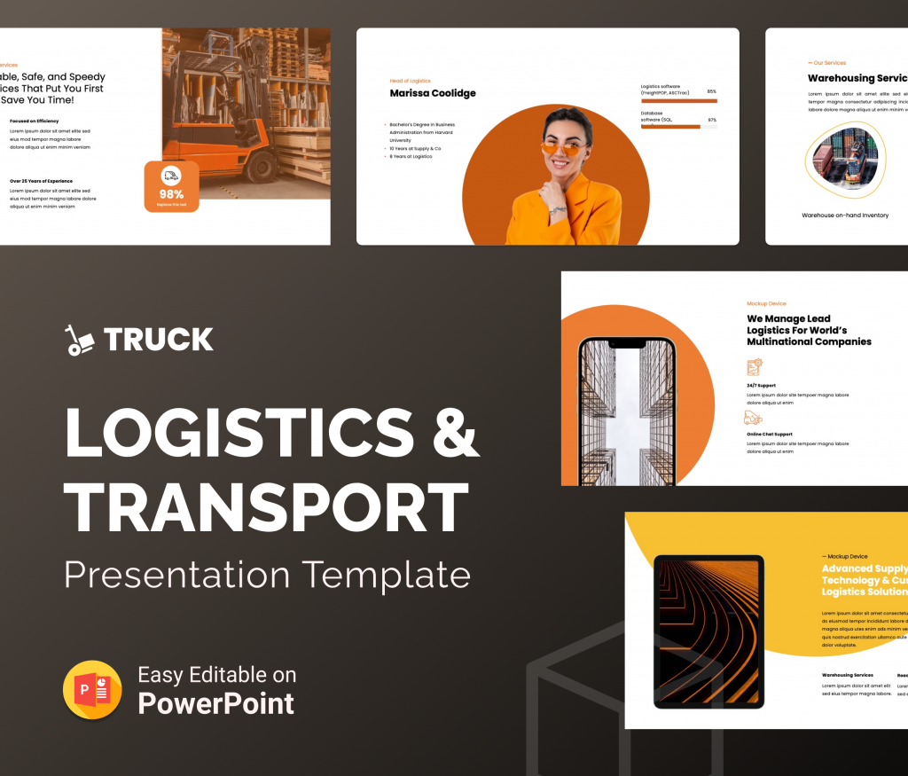Truck-Logistics & Transport powerpoint presentation template | Premast